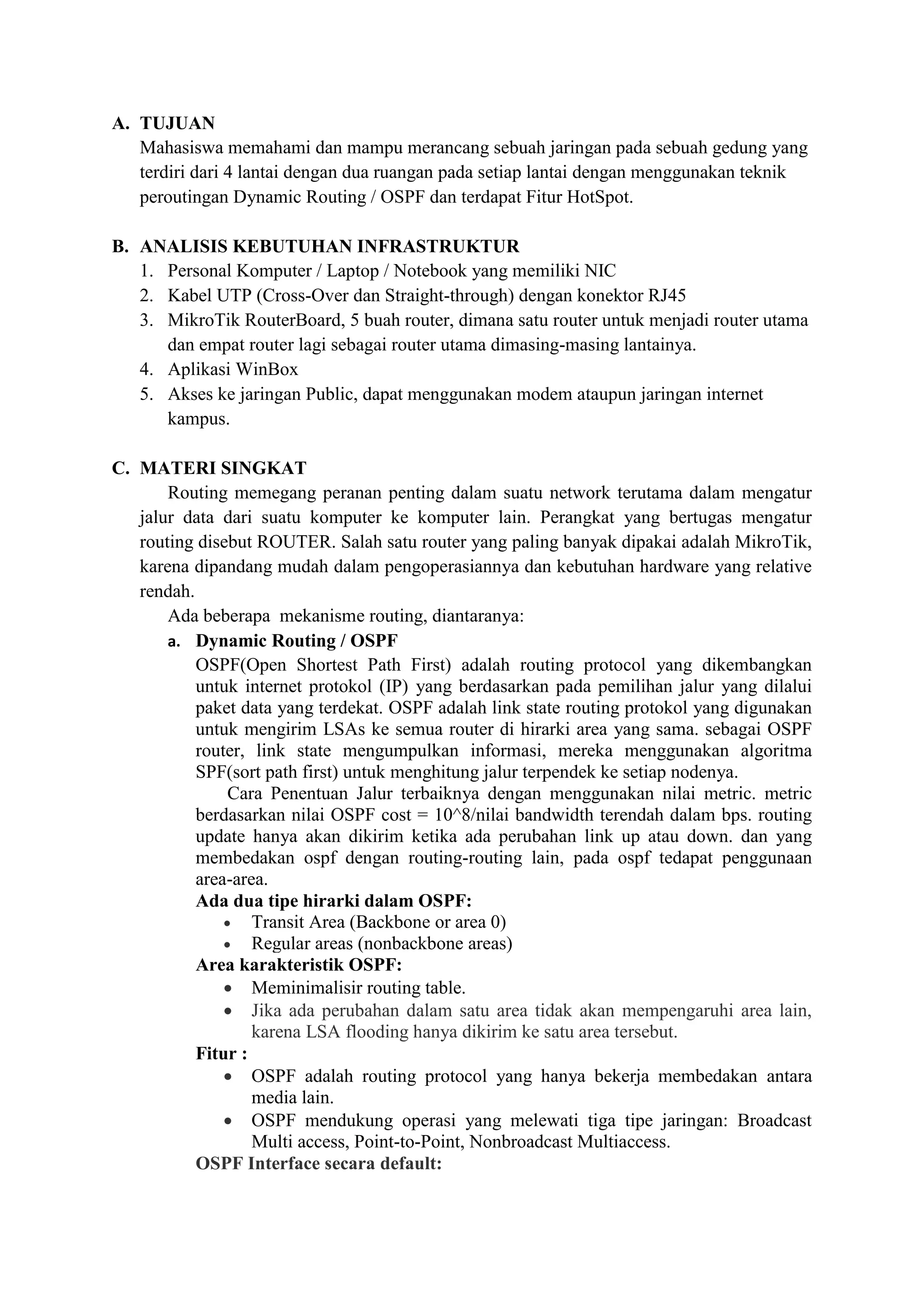 Analisis dan Perancangan Jaringan Satu Gedung Empat Lantai menggunakan ...