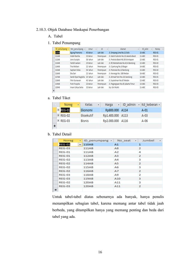 Makalah Aplikasi Database Maskapai Penerbangan | PDF