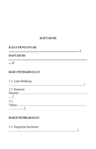 Makalah aplikasi komputer keyboard | DOCX