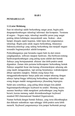 Makalah aplikasi komputer keyboard | DOCX