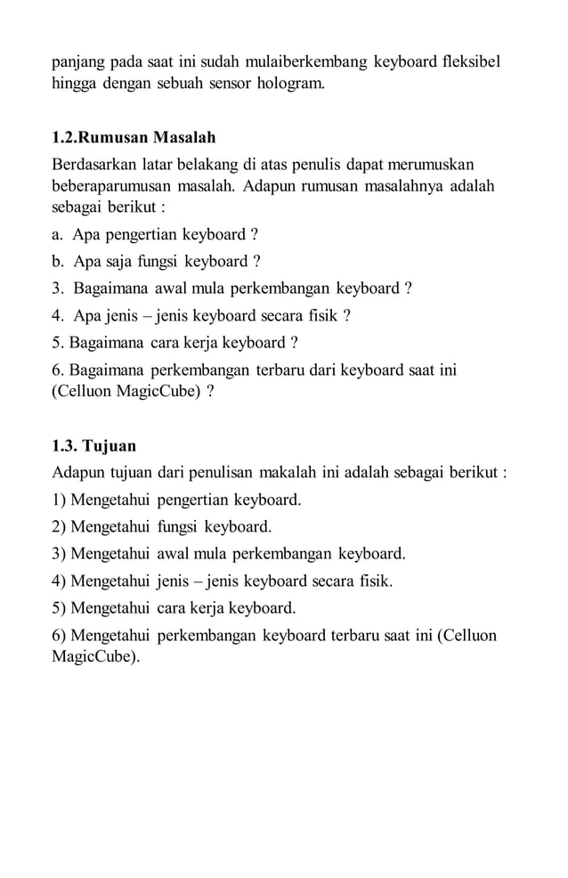 Makalah aplikasi komputer keyboard | DOCX