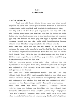 Makalah aplikasi listrik dalam medis | PDF