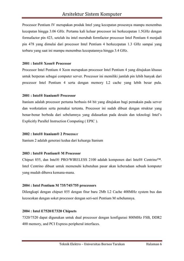 Makalah arsitektur sistem komputer processor | DOCX