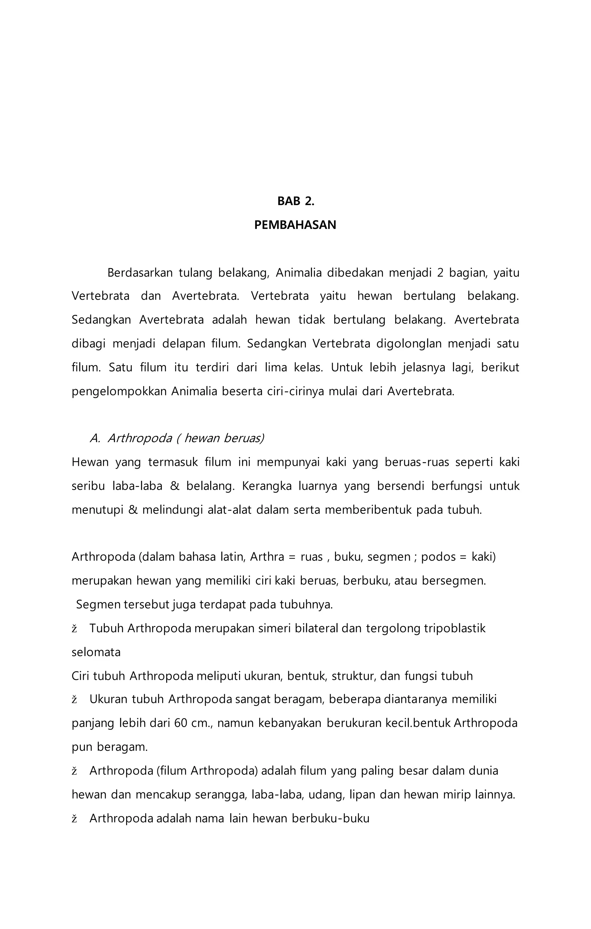 Makalah arthropoda dan echinodermata | DOCX