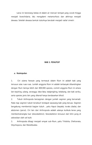 Makalah arthropoda dan echinodermata | DOCX