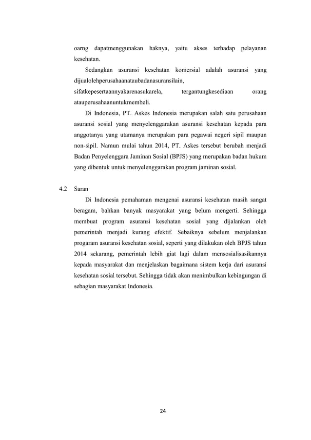 Makalah Asuransi Kesehatan & BPJS | DOCX