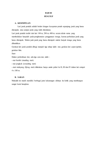 Makalah atletik lari | DOCX