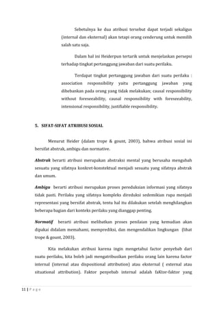 Makalah atribusi sosial | DOC