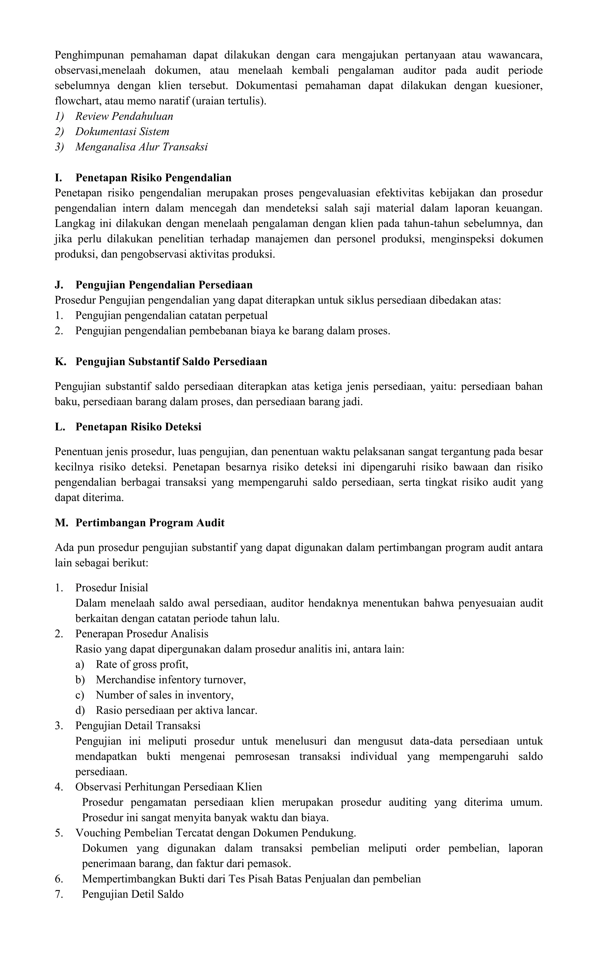 Makalah auditing ii pengauditan siklus produksi persediaan 2 (jiantari c 301 09 013) | DOCX