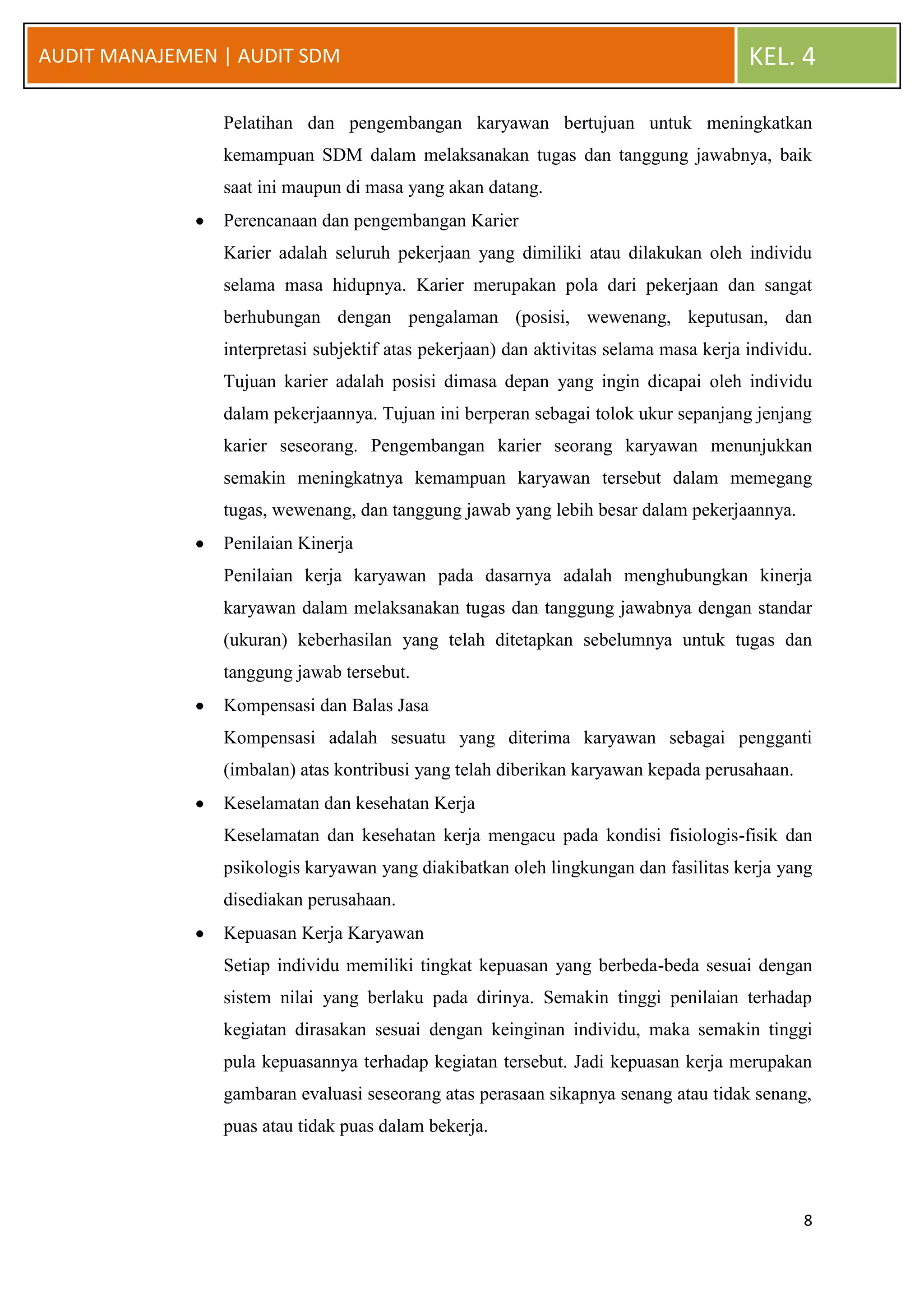 Makalah audit manajemen audit sumber daya manusia (jiantari c 301 09 013) | DOCX