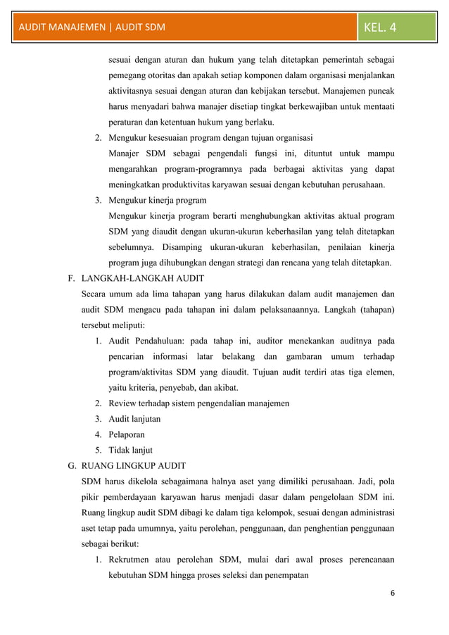 Makalah audit manajemen audit sumber daya manusia (jiantari c 301 09 013) | DOCX