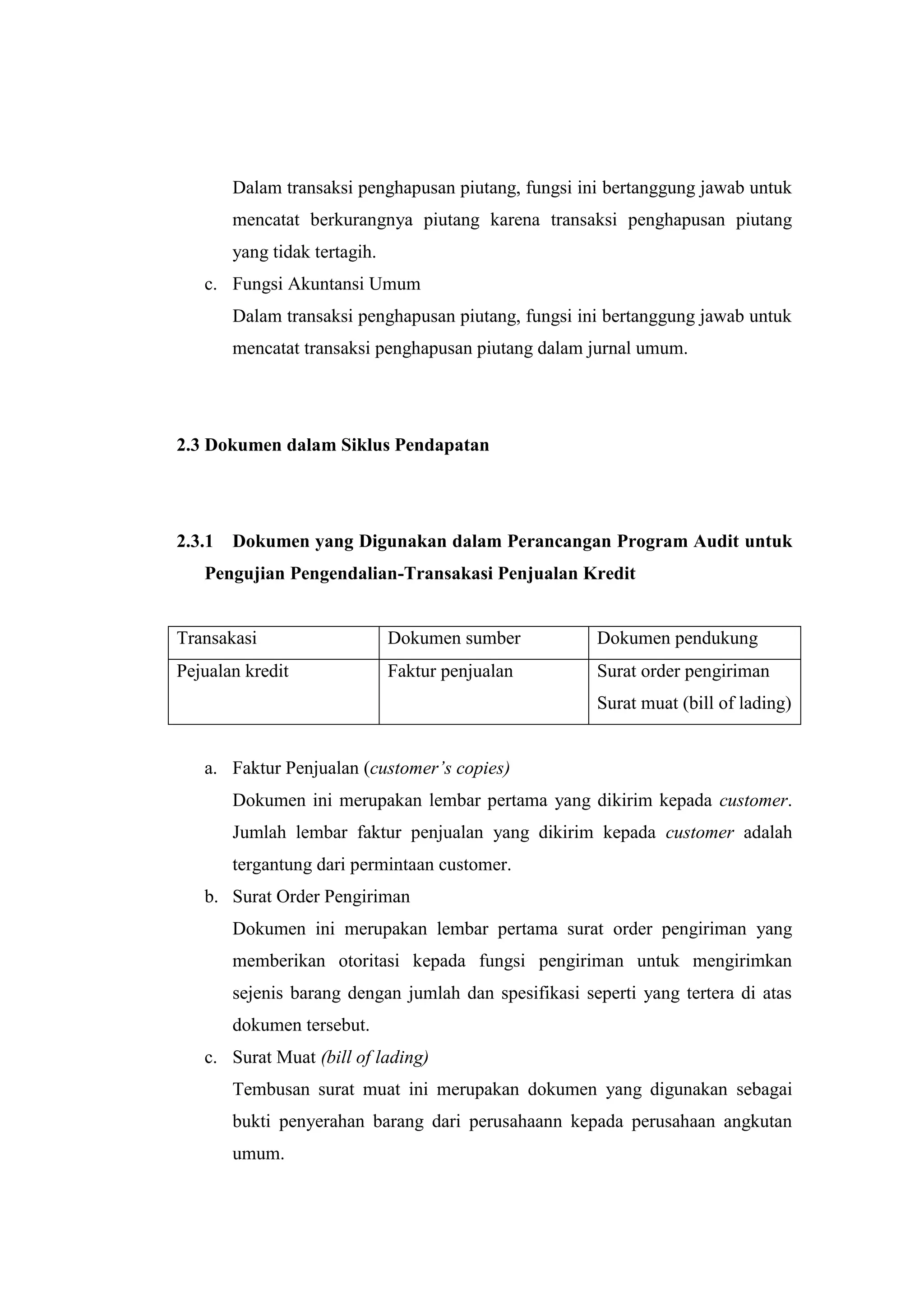 Makalah audit terhadap siklus pendapatan : pengujian pengendalian | PDF