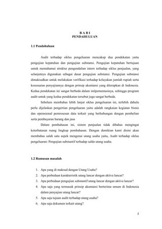 Makalah audit terhadap siklus pengeluaran pengujian substantif terhadap ...