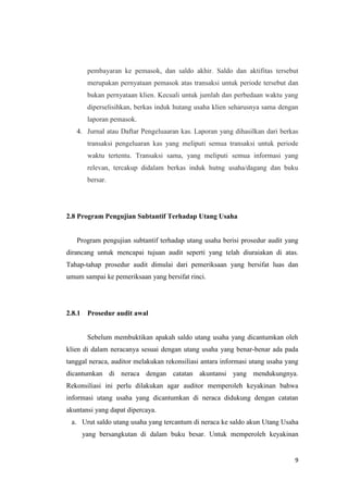 Makalah audit terhadap siklus pengeluaran pengujian substantif terhadap ...