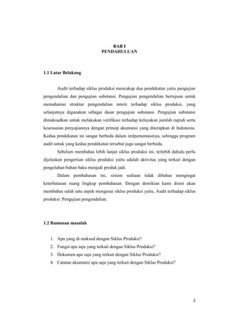 Makalah audit terhadap siklus produksi, pengujian pengendalian | DOCX