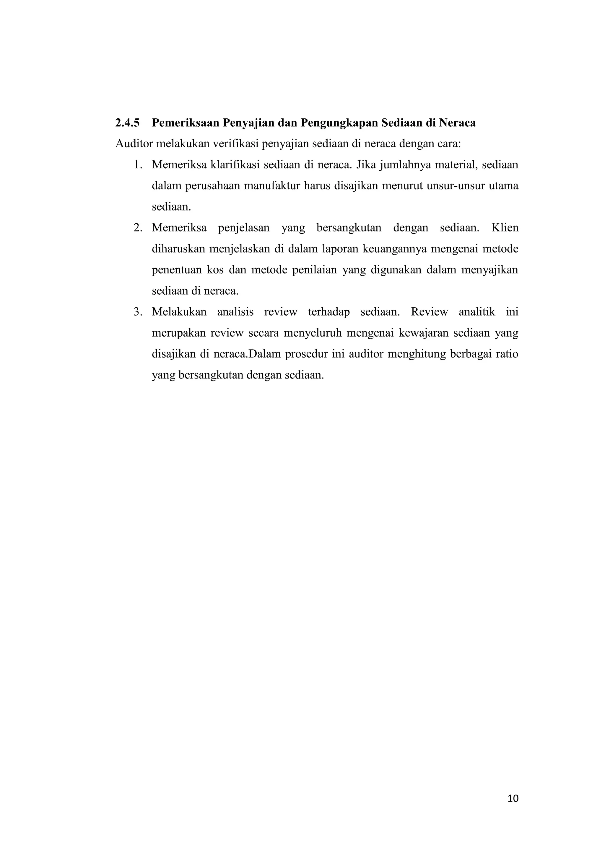 Makalah audit terhadap siklus produksi, pengujian substantif terhadap ...
