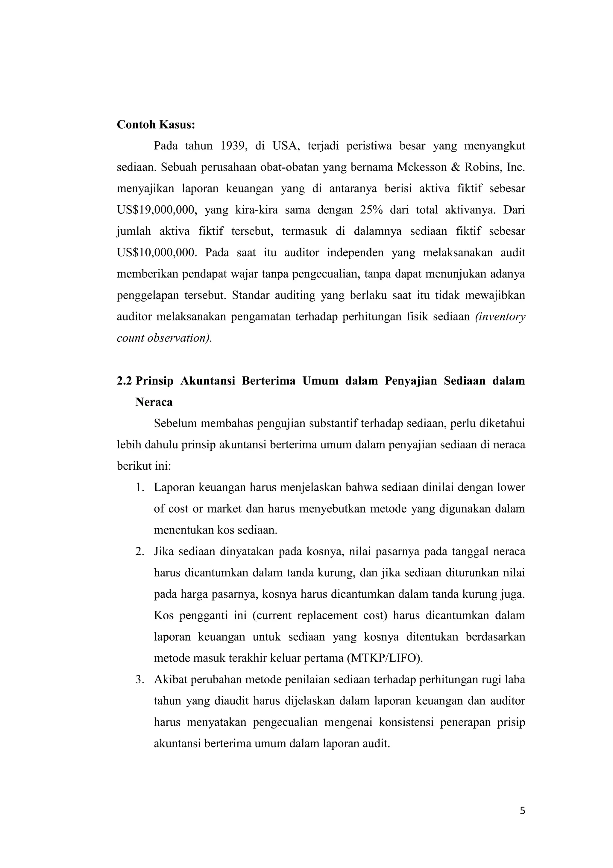 Makalah audit terhadap siklus produksi, pengujian substantif terhadap ...