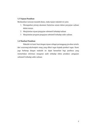 Makalah audit terhadap siklus produksi, pengujian substantif terhadap ...