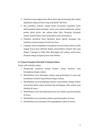 Makalah audit terhadap siklus produksi, pengujian substantif terhadap ...