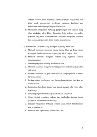 Makalah audit terhadap siklus produksi, pengujian substantif terhadap ...