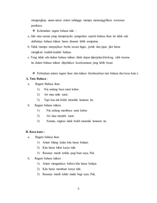 Makalah Ragam Bahasa Indonesia | DOCX