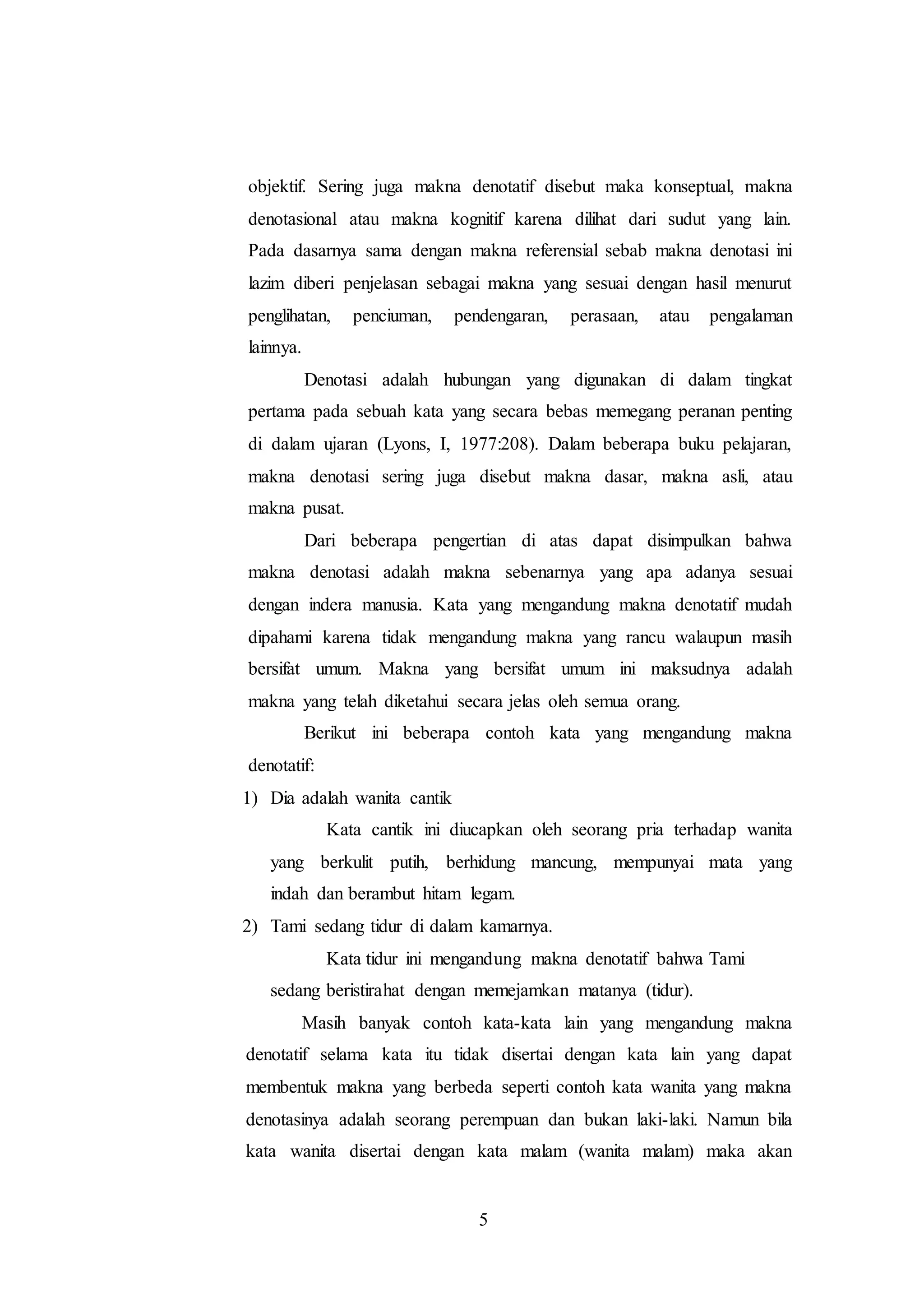Makalah bahasa indonesia kata kajian, kata populer, kata denotasi | DOCX