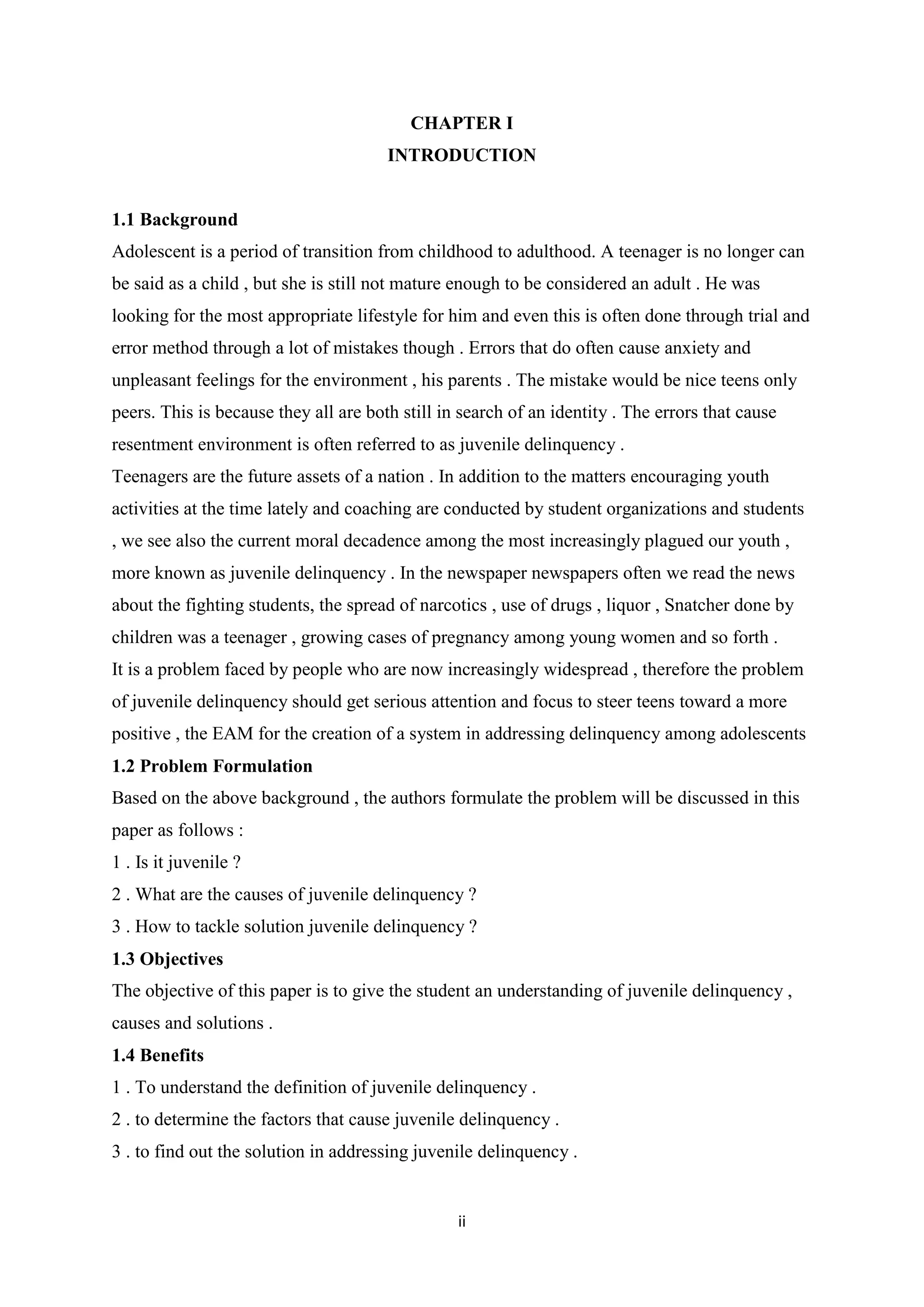 Makalah bahasa inggris kenakalan remaja | DOCX