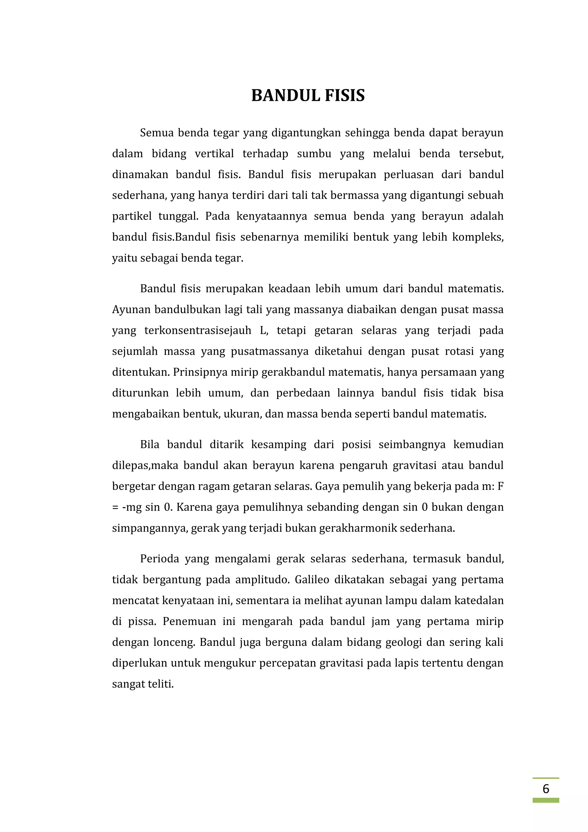 Makalah bandul fisis | DOCX