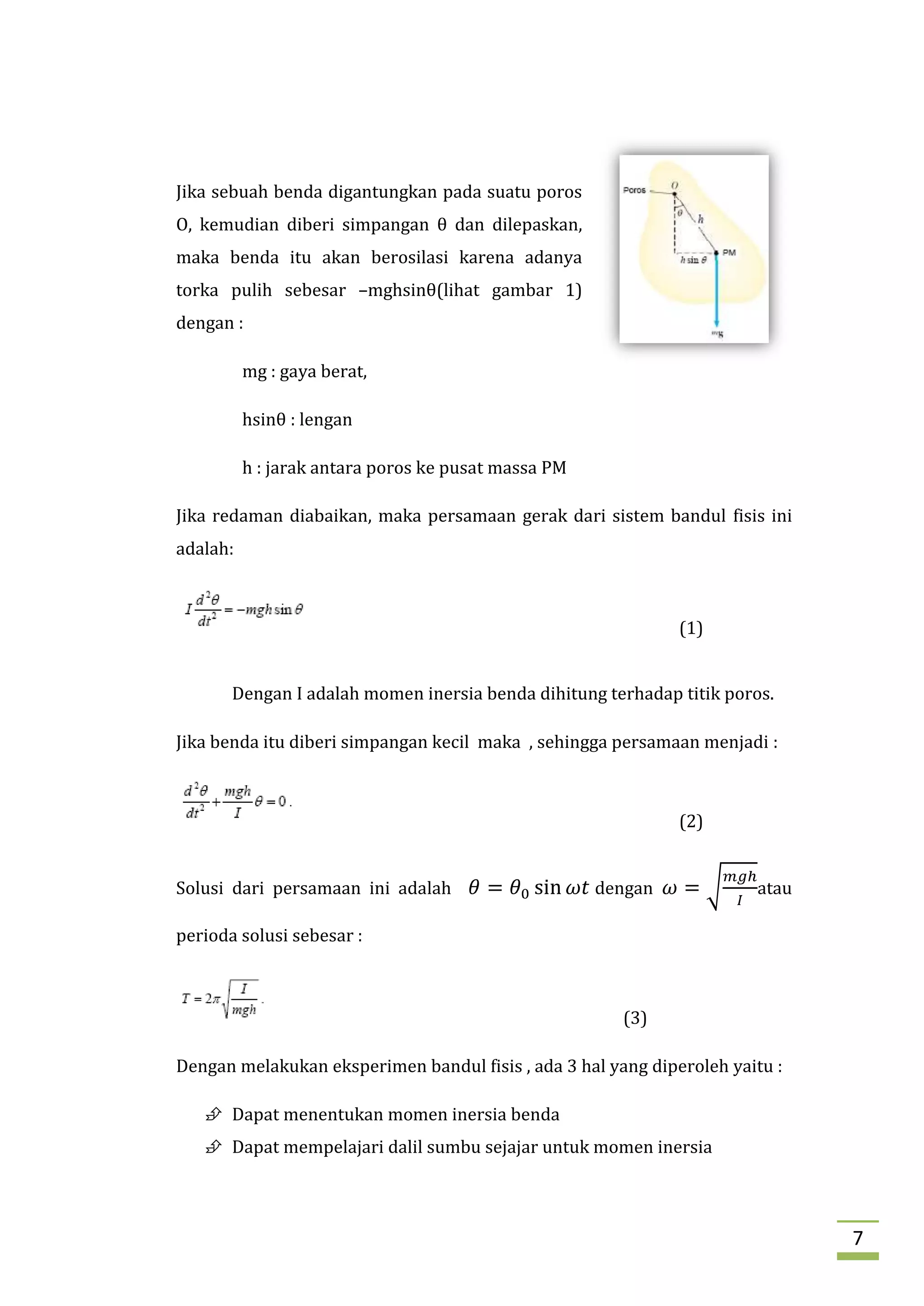 Makalah bandul fisis | DOCX