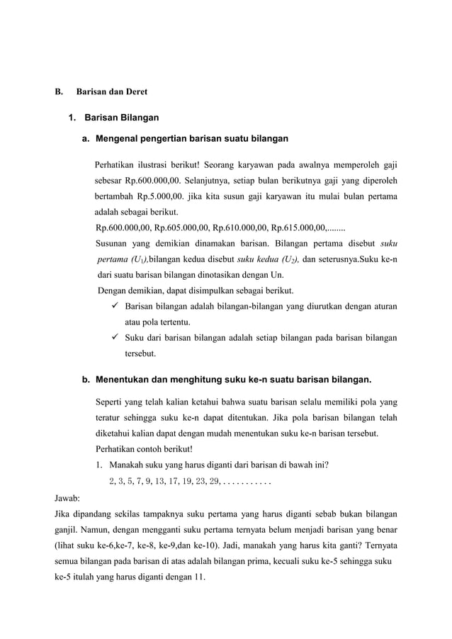Makalah barisan dan deret | DOCX