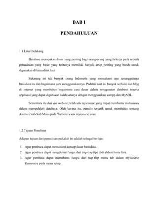 Makalah Basis Data (Myicourse) | PDF