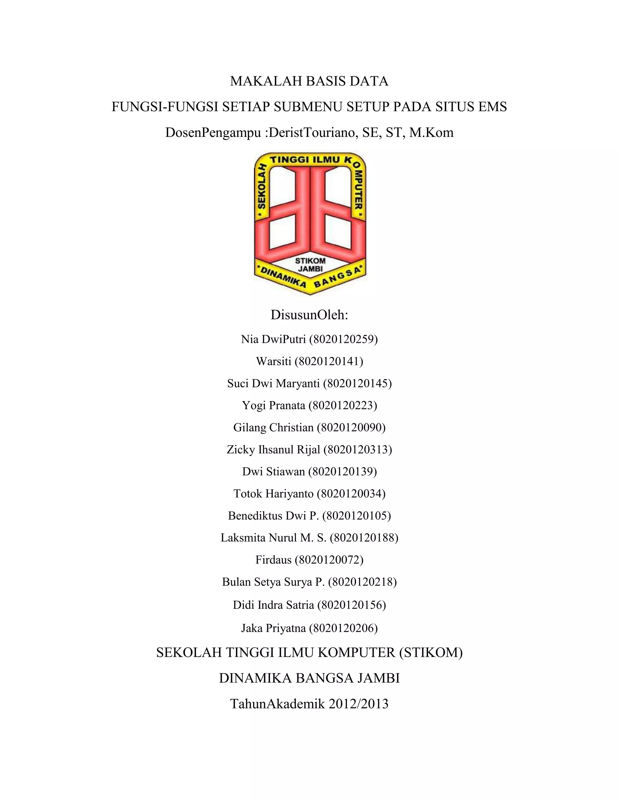 Makalah basis data | PDF