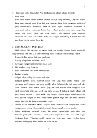 Makalah Kebudayaan Batik Indonesia | DOCX