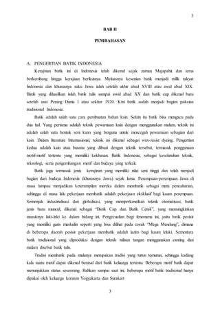 Makalah Kebudayaan Batik Indonesia | DOCX