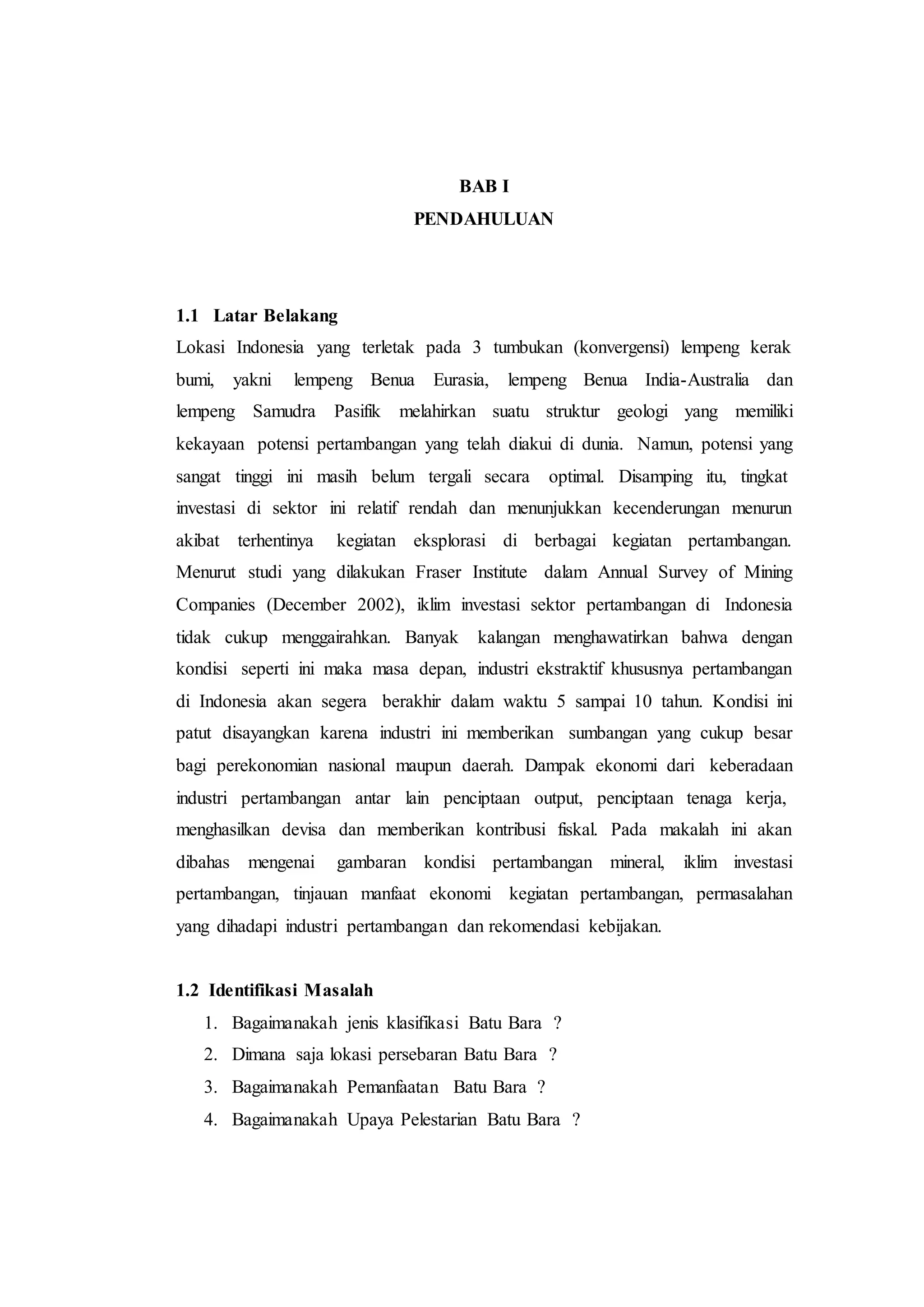 Makalah batu bara | DOCX