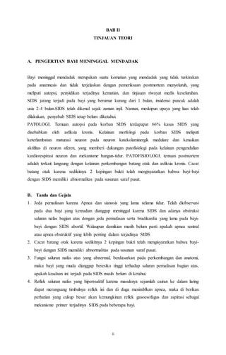 Makalah bayi meninggal mendadak | DOCX