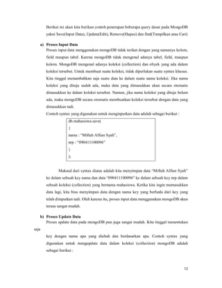Basis Data Non Relasional: NoSQL dan MongoDB | PDF