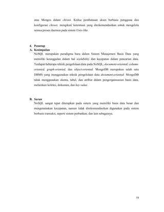 Basis Data Non Relasional: NoSQL dan MongoDB | PDF
