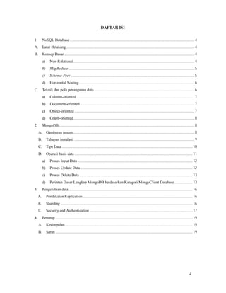 Basis Data Non Relasional: NoSQL dan MongoDB | PDF