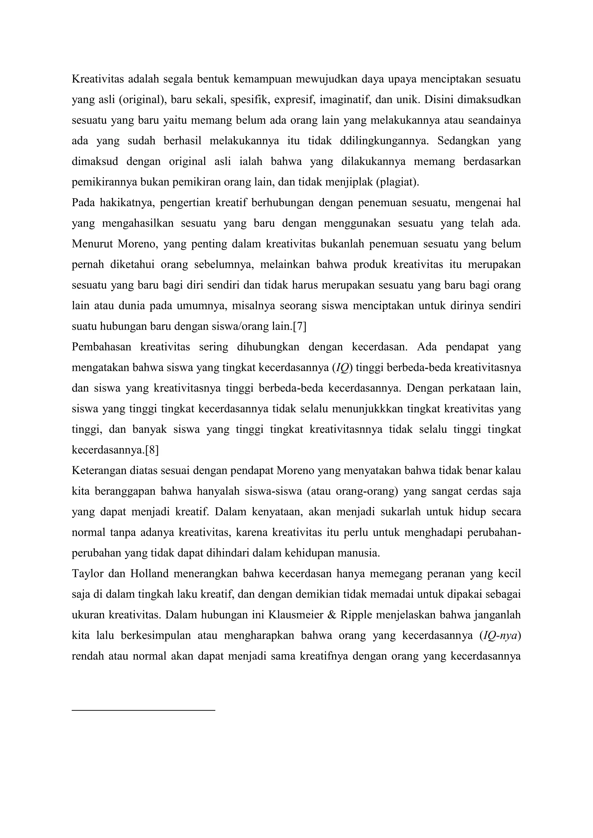 Makalah berpikir ilmiah dan bertindak kreatif | DOCX