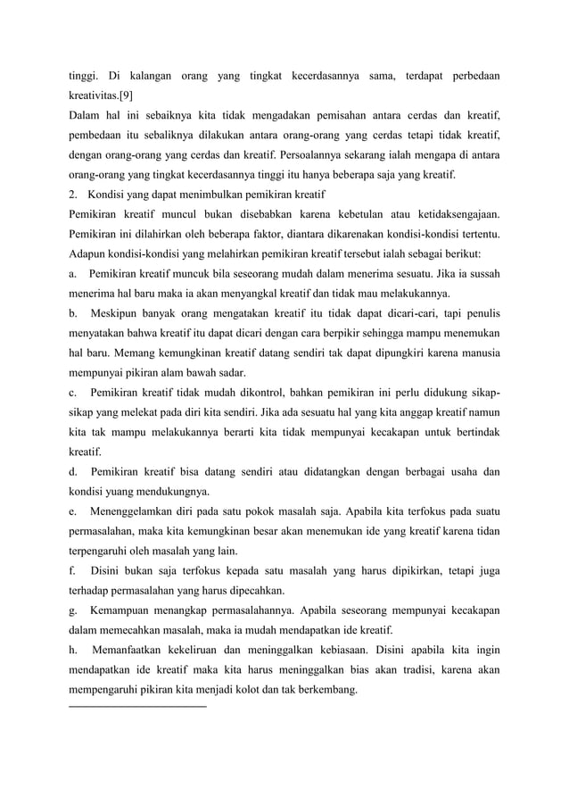 Makalah berpikir ilmiah dan bertindak kreatif | DOCX