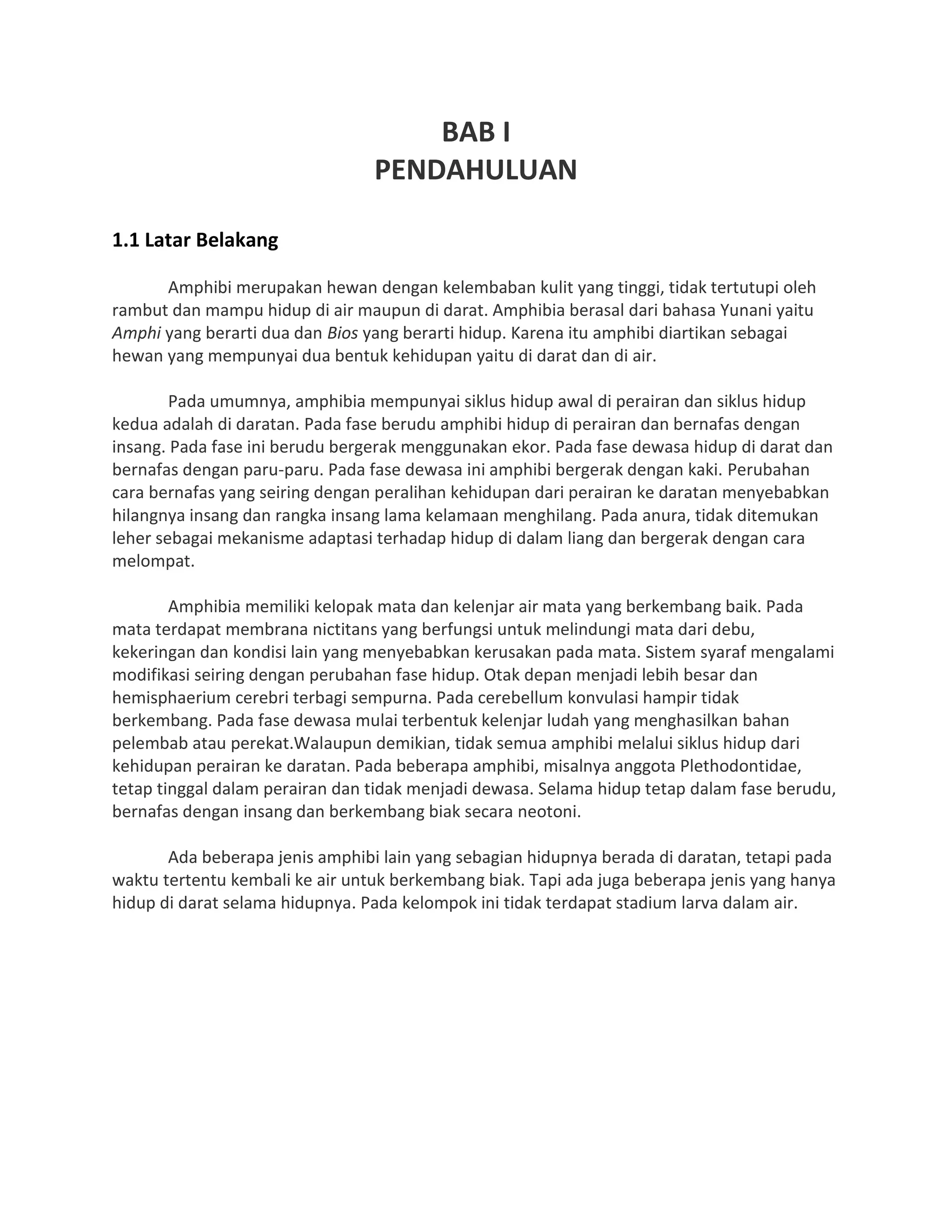 Makalah Biologi - Amphibia | DOCX