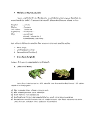 Makalah Biologi - Amphibia | DOCX