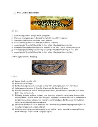 Makalah Biologi - Amphibia | DOCX