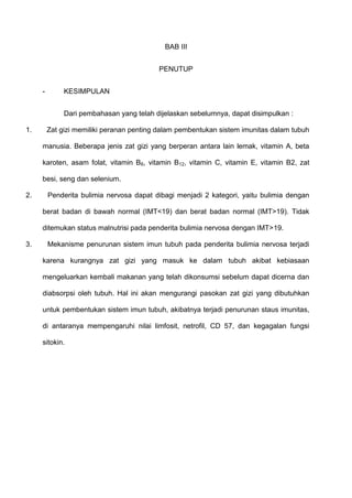 Makalah biokimia Analisis penyakit Bulimia Nervosa by Pangestu Chaesar | PDF