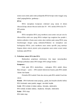 Makalah biokimia tentang dna dan rna | DOCX