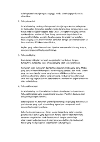 Makalah biologi ANALISIS KULTUR JARINGAN | DOCX