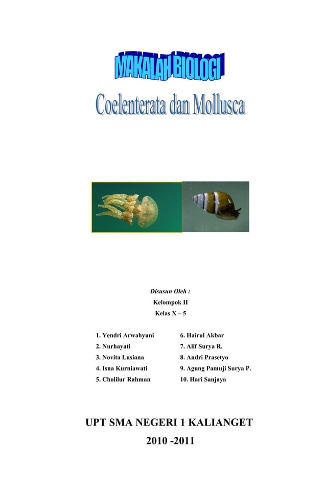 Makalah biologi (coelenterata dan mollusca) | PDF