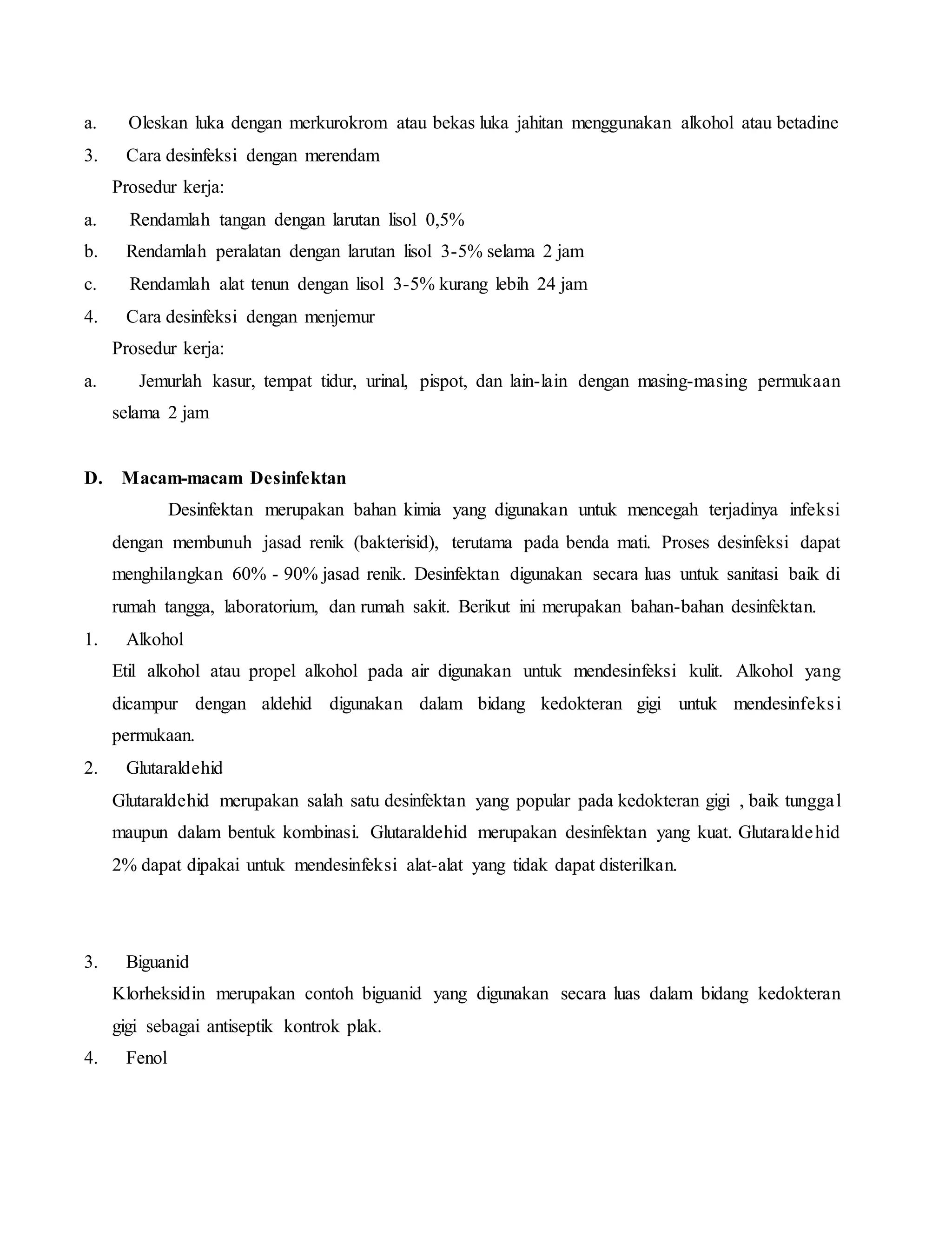 Makalah biologi dasar manusia desinfeksi | DOCX
