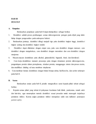 Makalah biologi dasar manusia desinfeksi | DOCX